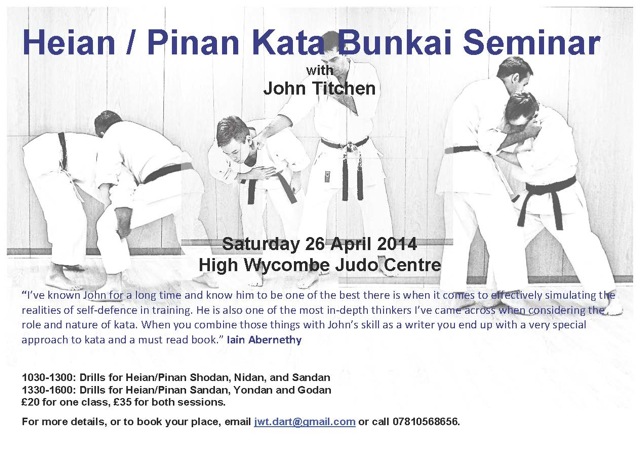 [ SEMINAR ] Heian / Pinan Kata Bunkai Seminar with John Titchen ...